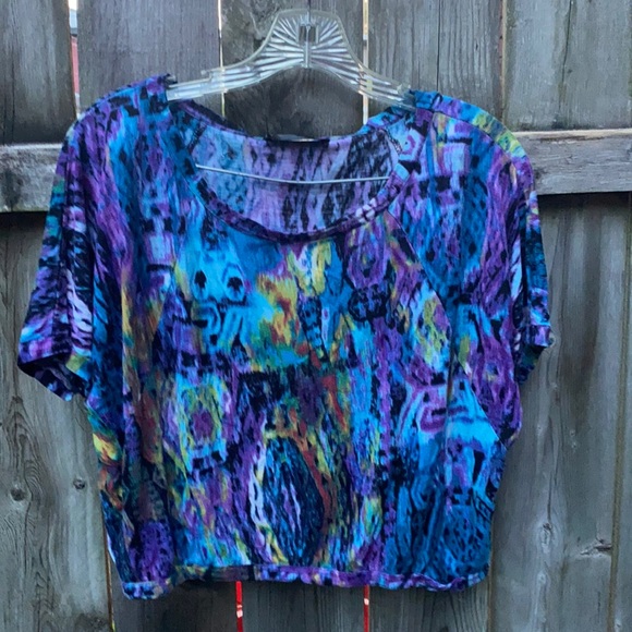 Tops | Multi Color Crop Top Sz M | Poshmark